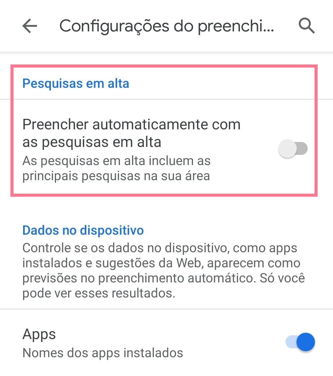 Como remover sugestões de pesquisa do preenchimento automático do Google